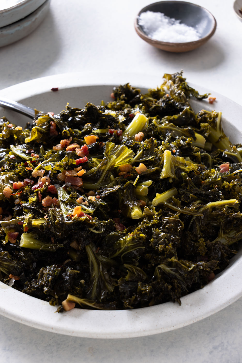 Braised Kale with Crispy Pancetta Bits | With Spice